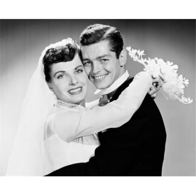 Portrait of Newlywed Couple Embracing Poster Print - 18 x 24 in ...