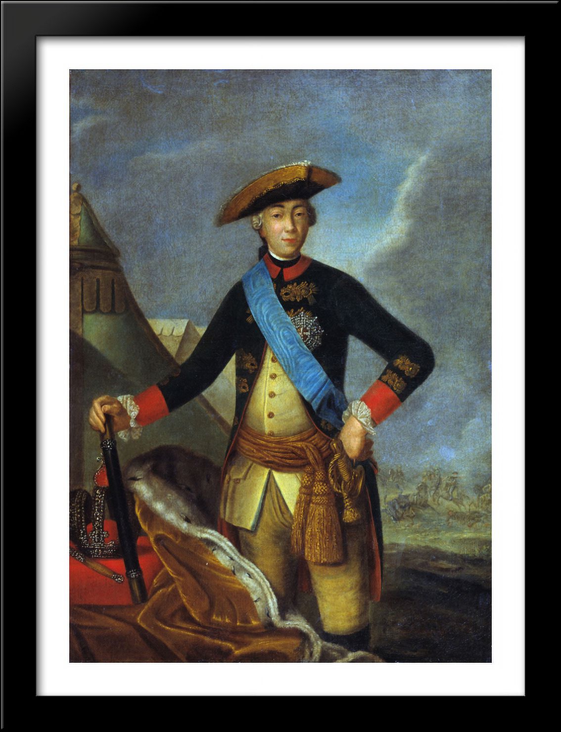 Portrait of Peter III of Russia 28x38 Large Black Wood Framed Print Art ...