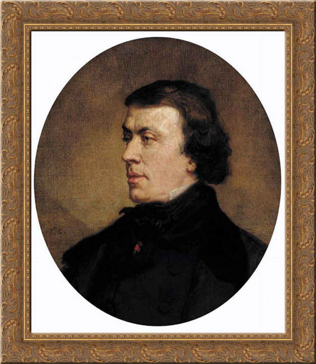 Portrait of Philip Ricord 20x22 Gold Ornate Wood Framed Canvas Art by ...