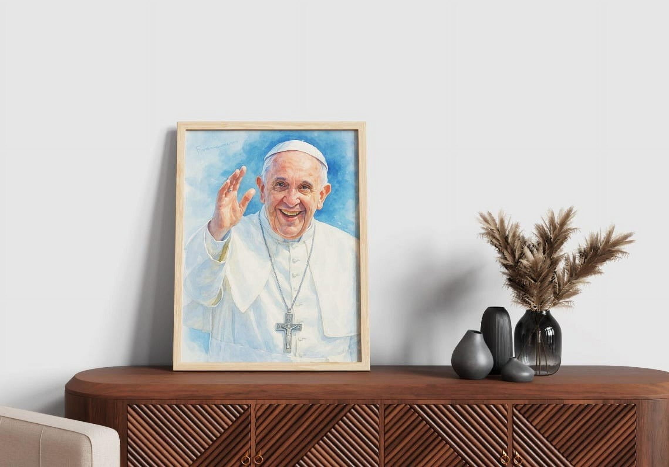Portrait of Pope FranciIs Poster, Catholic Art, Papal Portrait Canvas ...