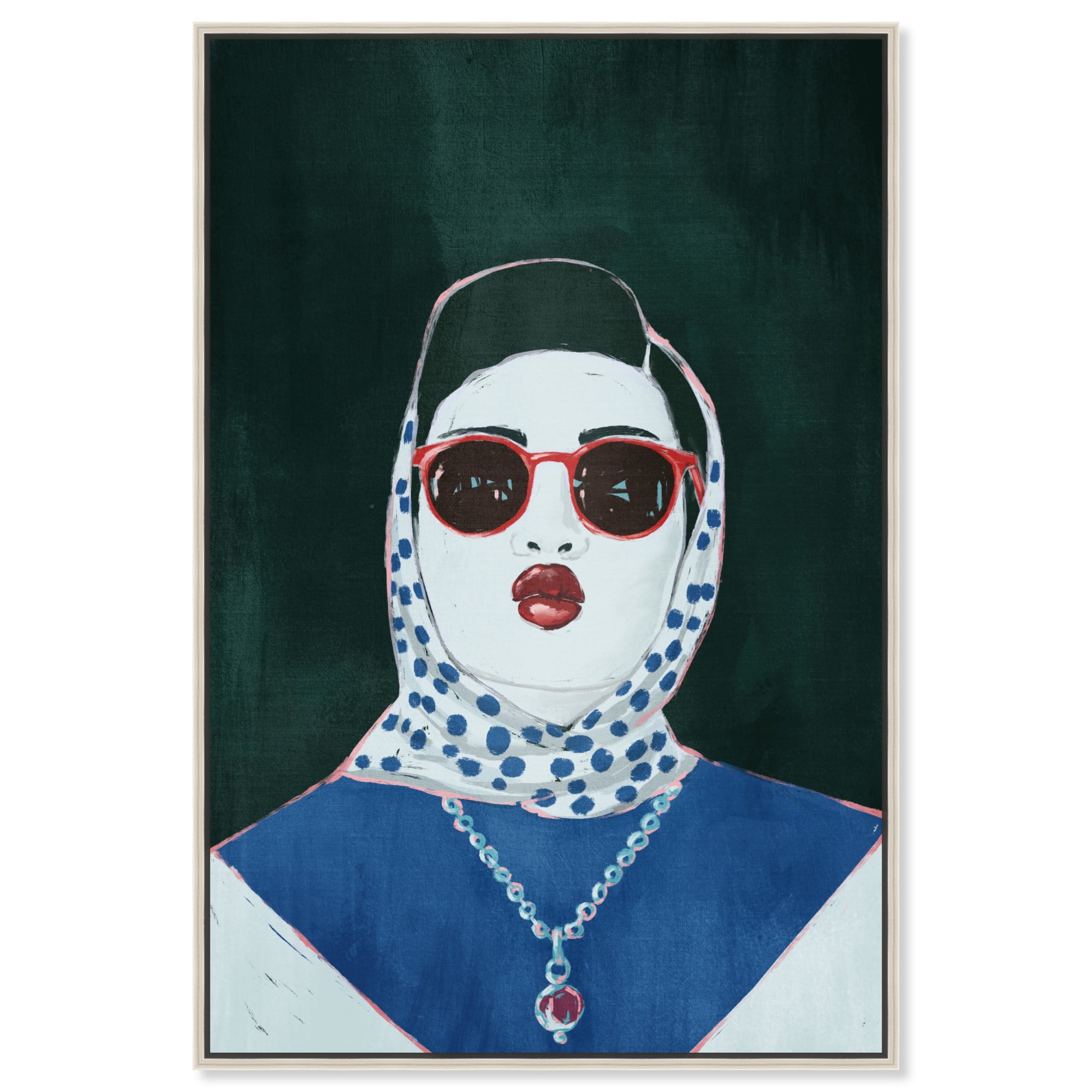 Portrait of Ruby Canvas Maximalist Art Print by Art Remedy, Silver ...