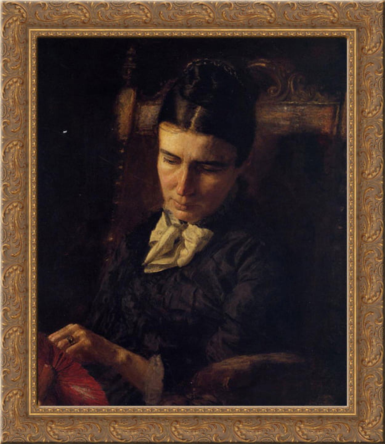 Portrait of Sarah Ward Brinton 20x22 Gold Ornate Wood Framed Canvas Art ...