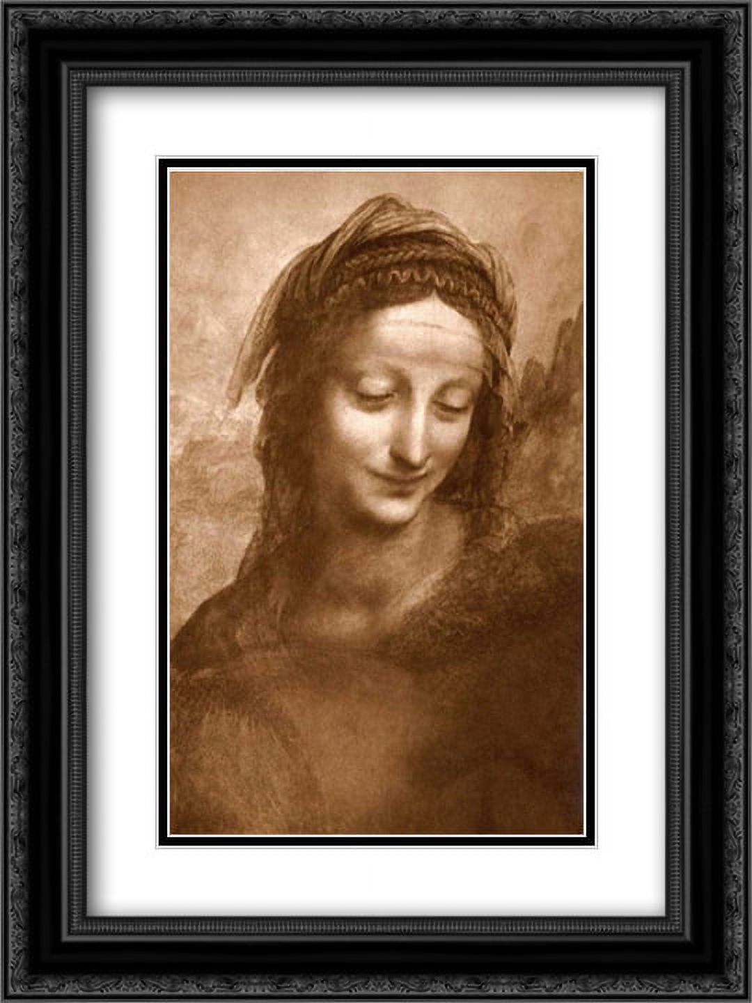 Portrait of St. Anne 2x Matted 18x24 Black Ornate Framed Art Print by ...