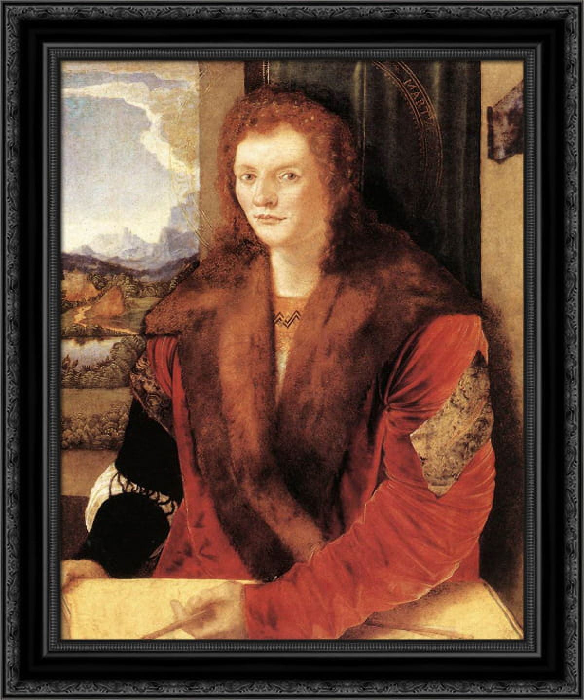 Portrait of St Sebastian with an Arrow 20x24 Black Ornate Wood Framed ...