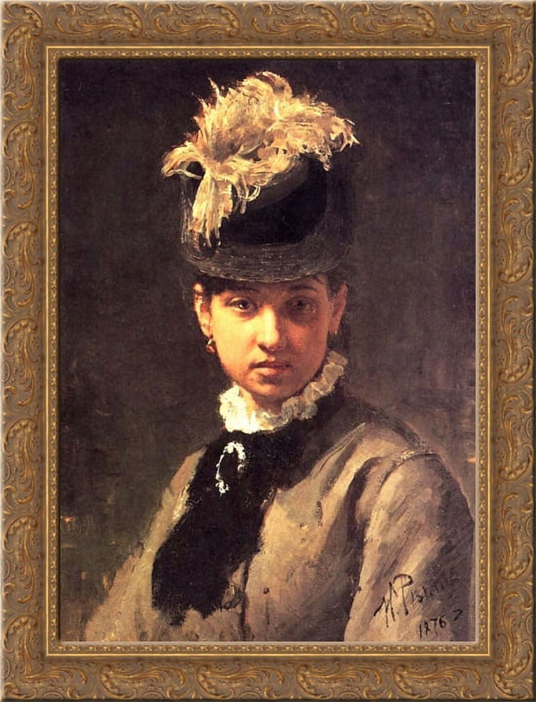 Portrait of Vera Repina, the Artist's Wife 20x24 Gold Ornate Wood ...