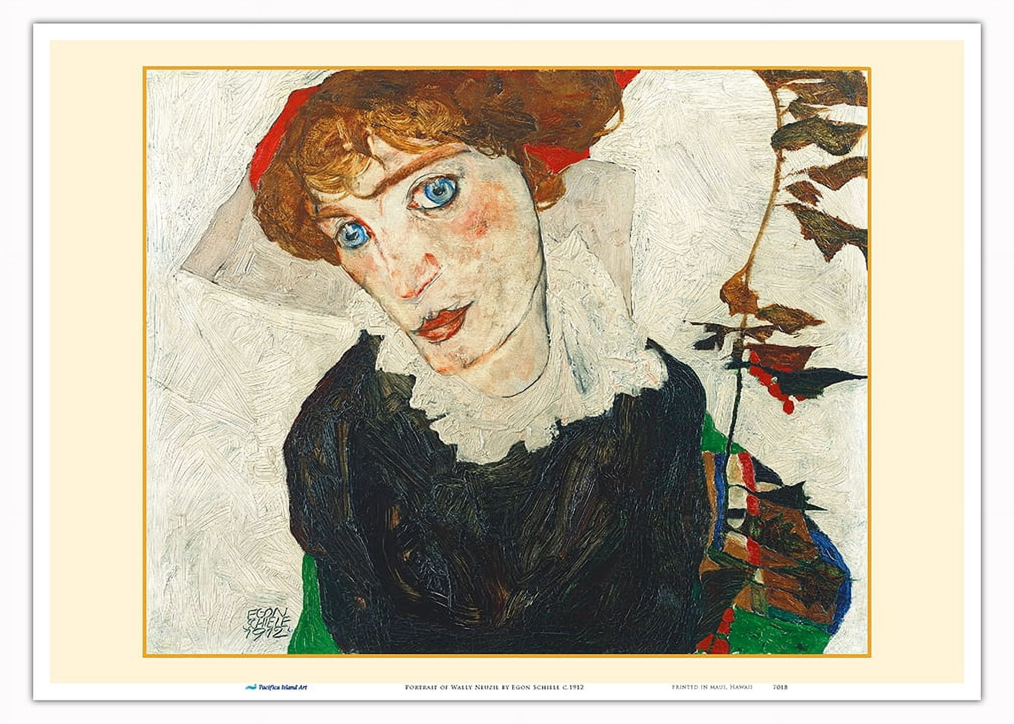 Portrait of Wally Neuzil - From an Original Color Painting by Egon ...