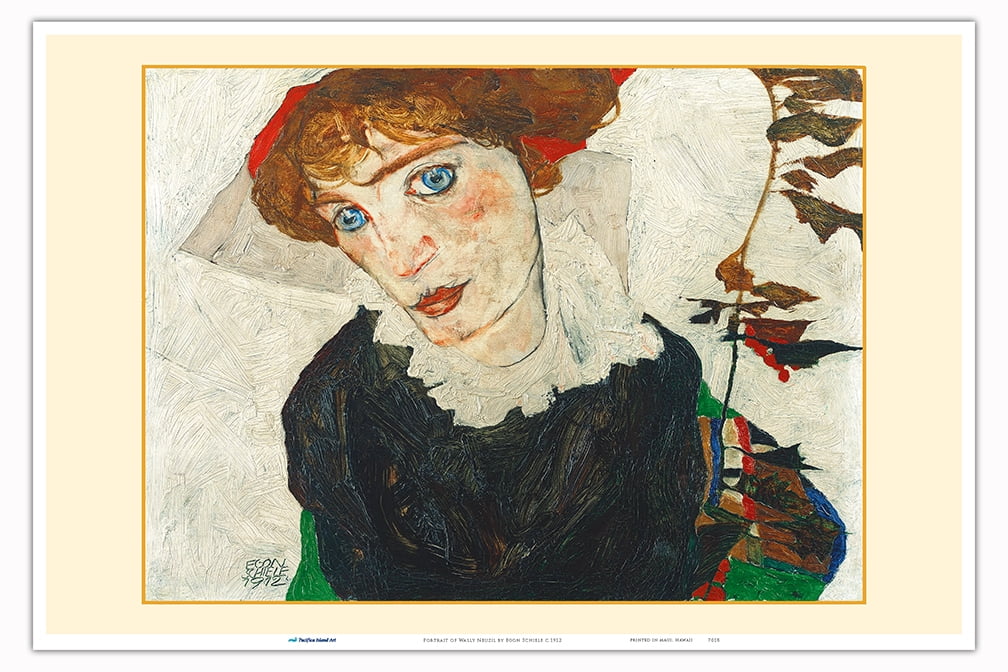 Portrait of Wally Neuzil - From an Original Color Painting by Egon ...