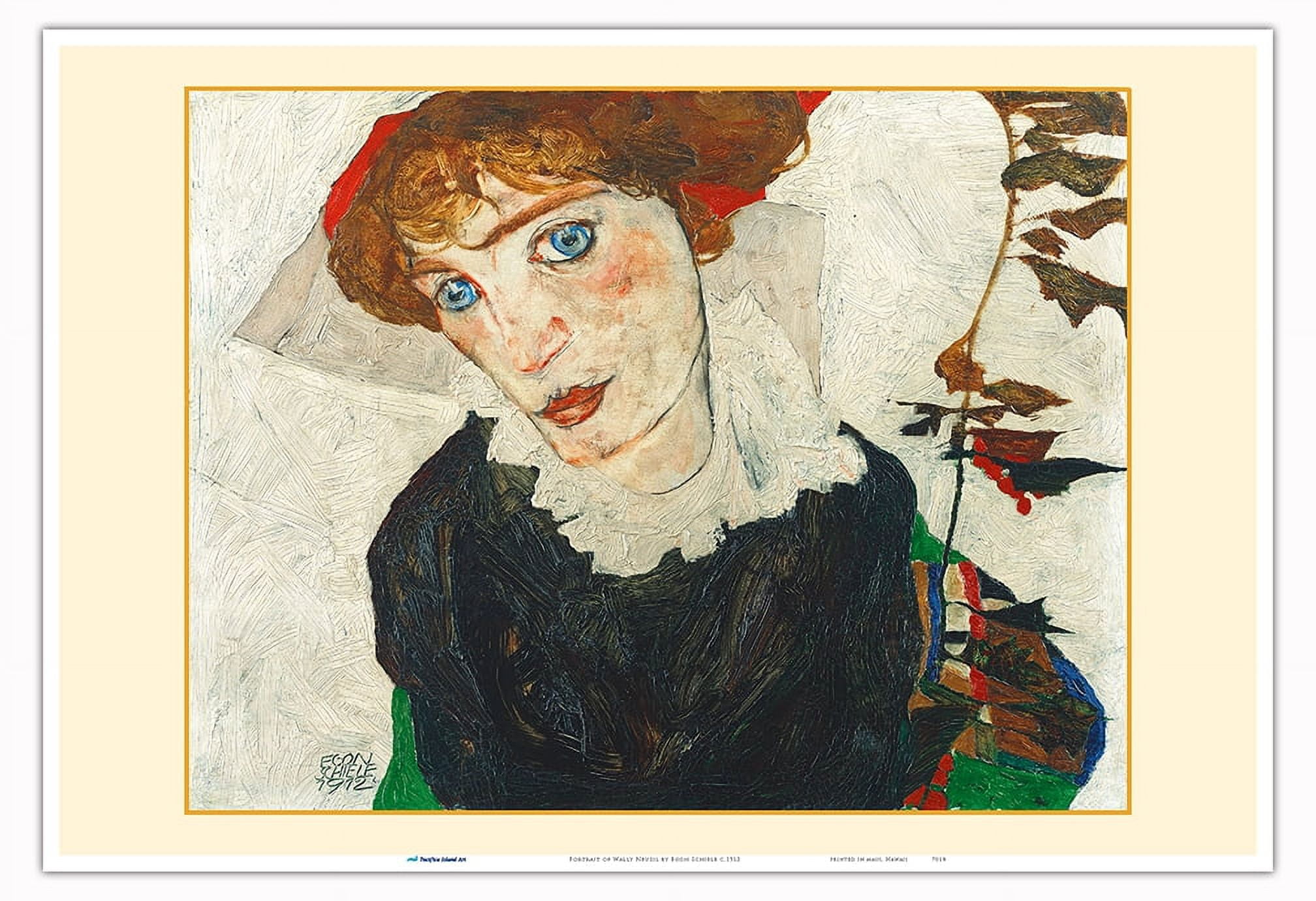 Portrait of Wally Neuzil - From an Original Color Painting by Egon ...