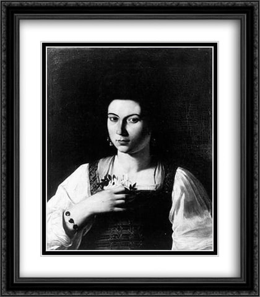 Portrait of a Courtesan 2x Matted 28x32 Large Black Ornate Framed Art ...