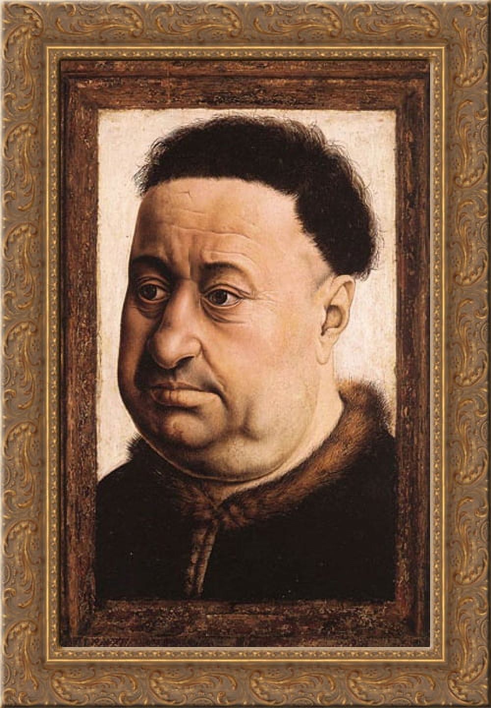 Portrait of a Fat Man 19x24 Gold Ornate Wood Framed Canvas Art by ...