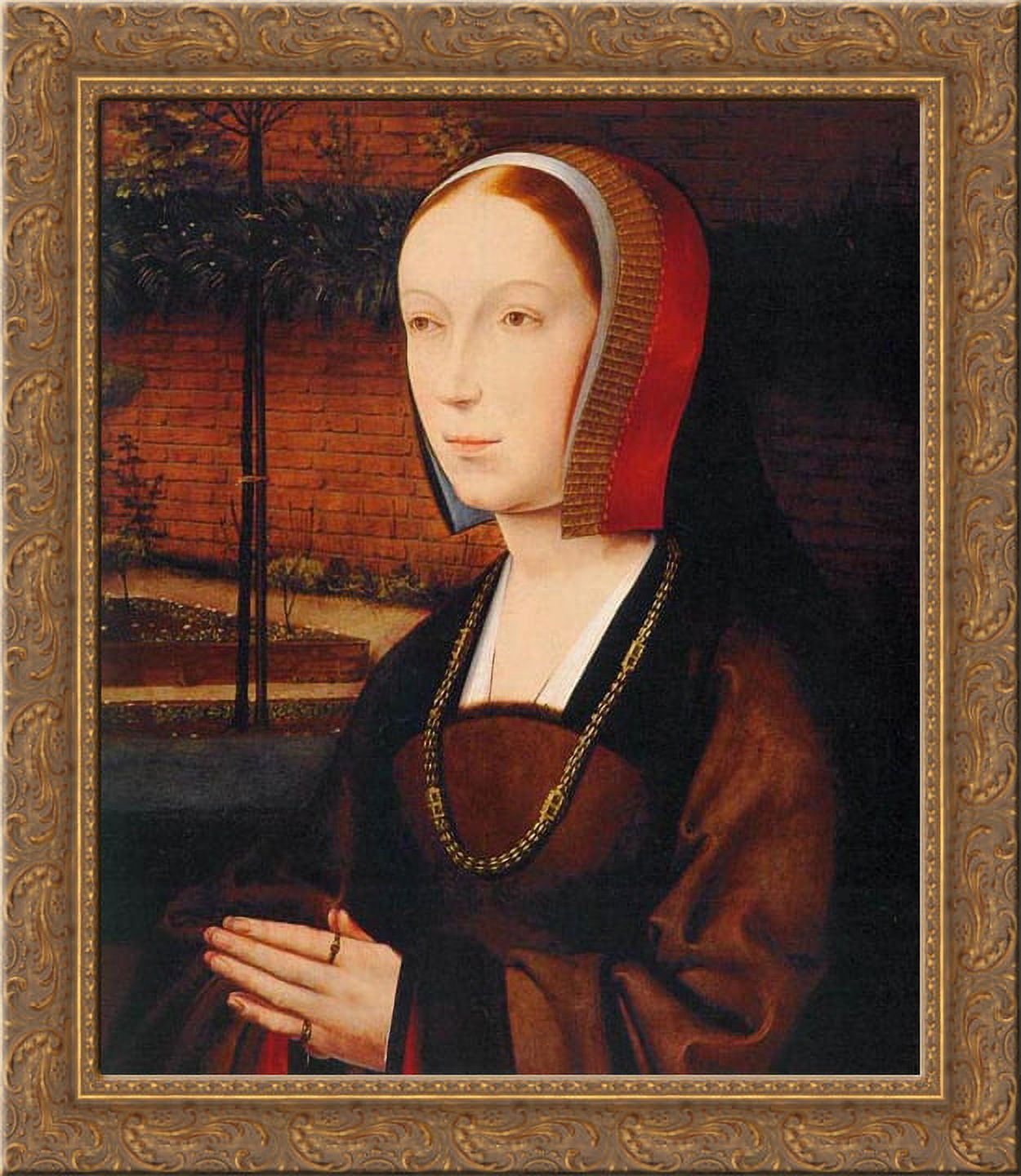 Portrait of a Female Donor 20x20 Gold Ornate Wood Framed Canvas Art by ...