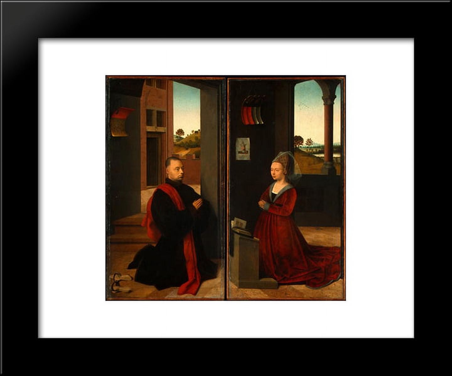 Portrait of a Male and Female Donor 20x24 Framed Art Print by Petrus ...
