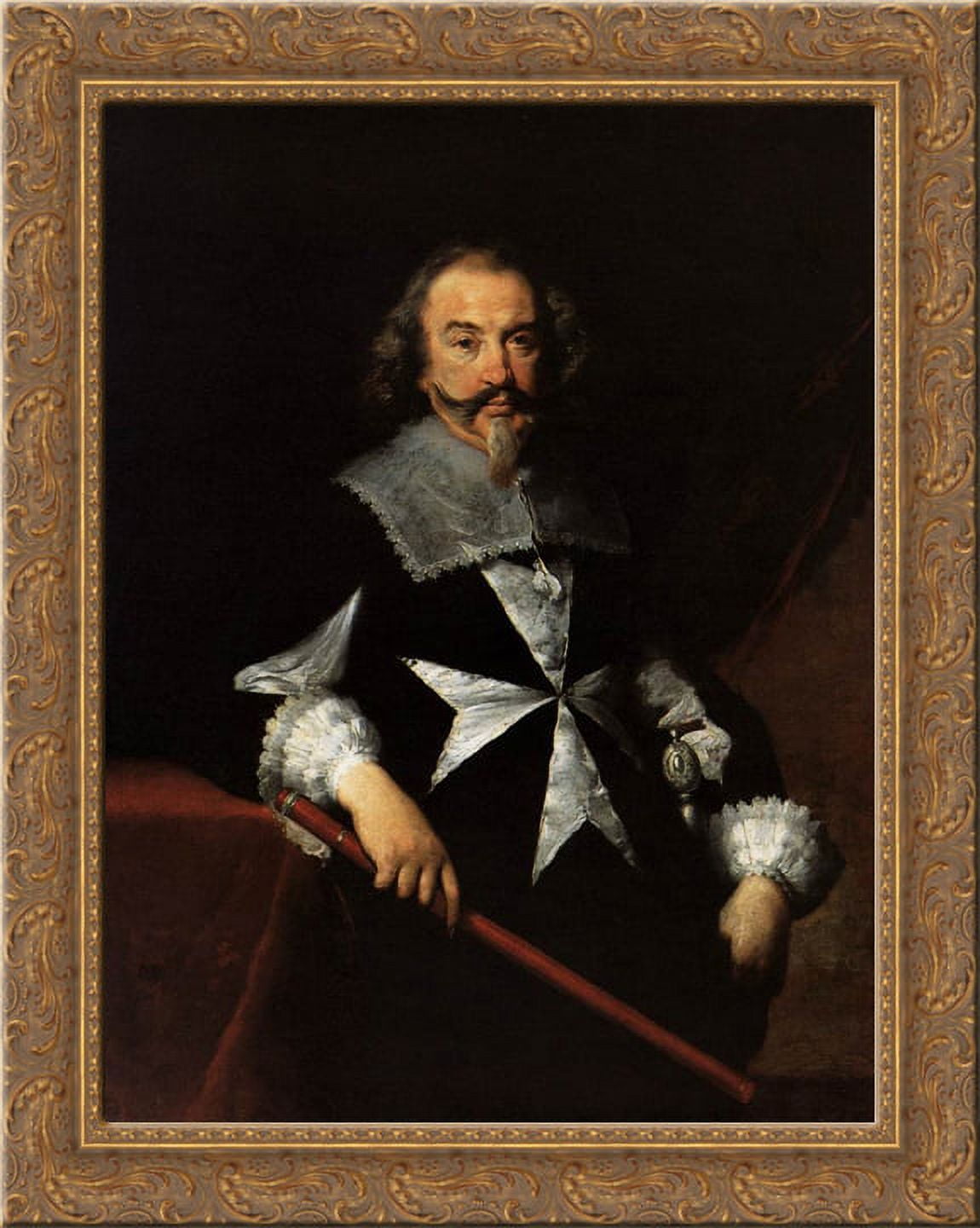 Portrait of a Maltese Knight 24x20 Gold Ornate Wood Framed Canvas Art ...