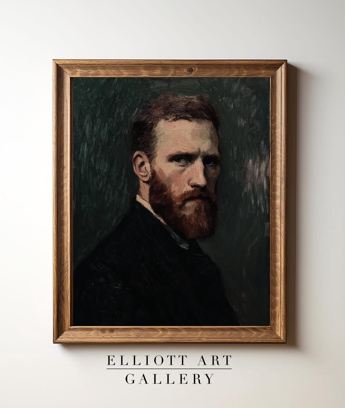 Portrait of a Man Vintage Dark Moody Portrait Poster E16, Unframed ...