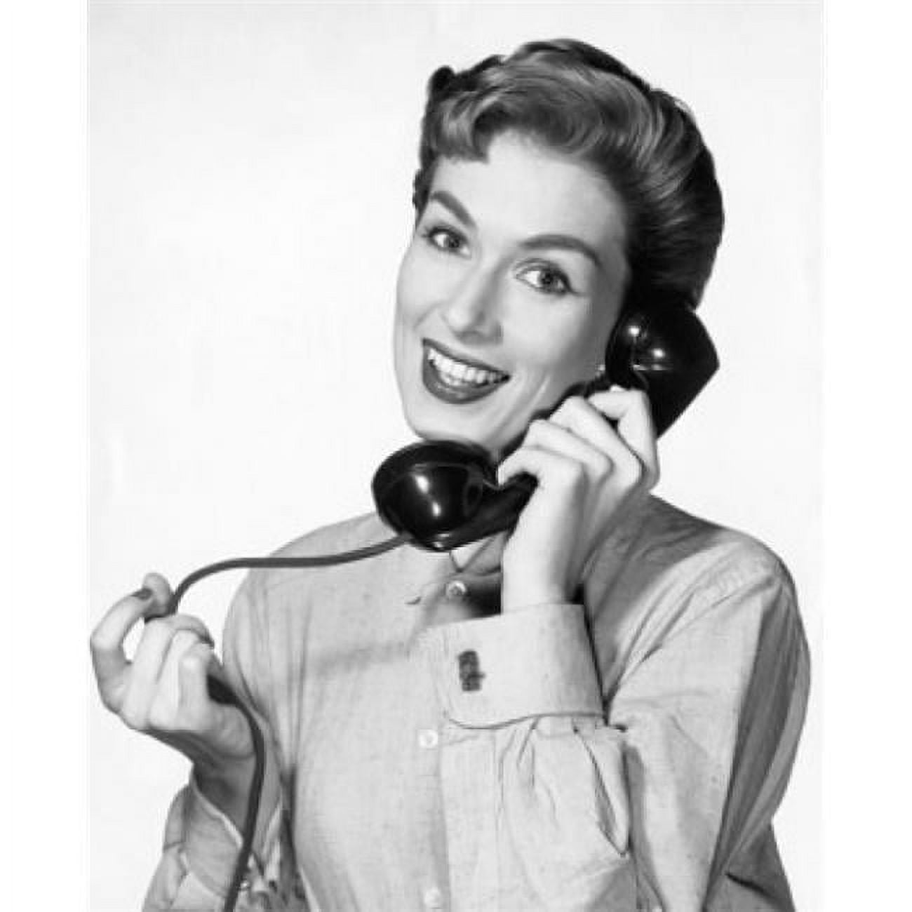 Portrait of a Young Woman Talking on the Telephone Poster Print - 18 x ...