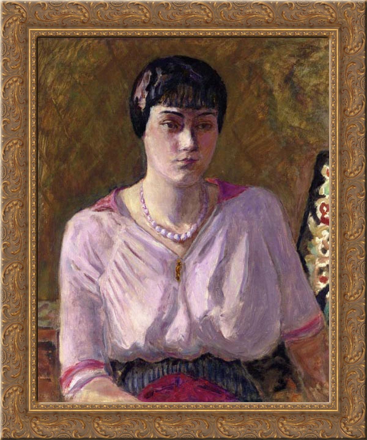 Portrait of a girl, Mademoiselle Renee Terrasse 20x20 Gold Ornate Wood ...