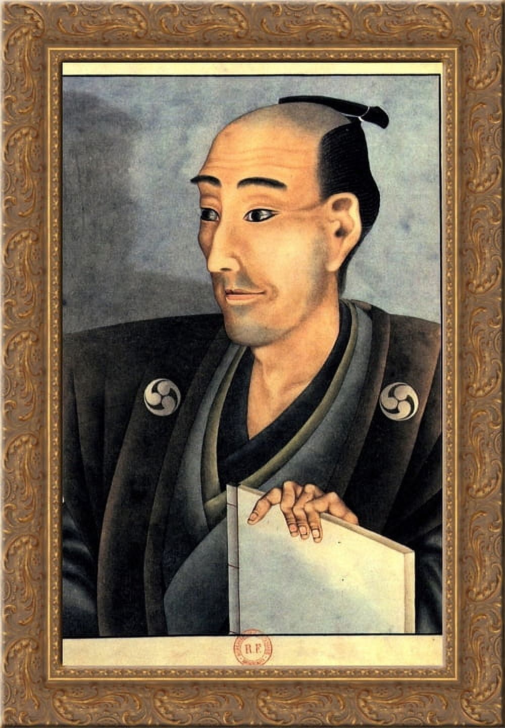 Portrait of a man of noble birth with a book 24x18 Gold Ornate Wood ...