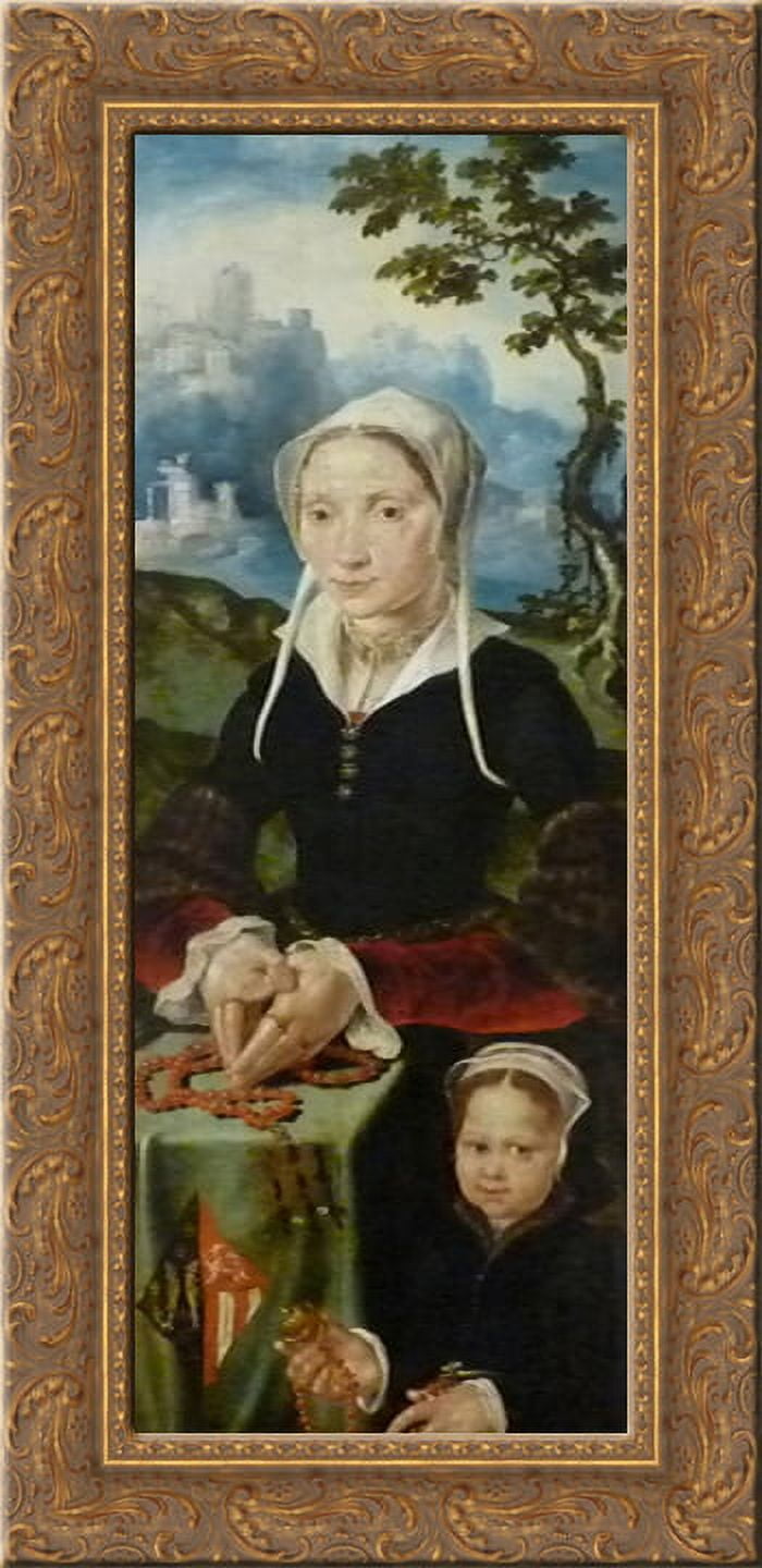 Portrait of donor 24x12 Gold Ornate Wood Framed Canvas Art by Maerten ...