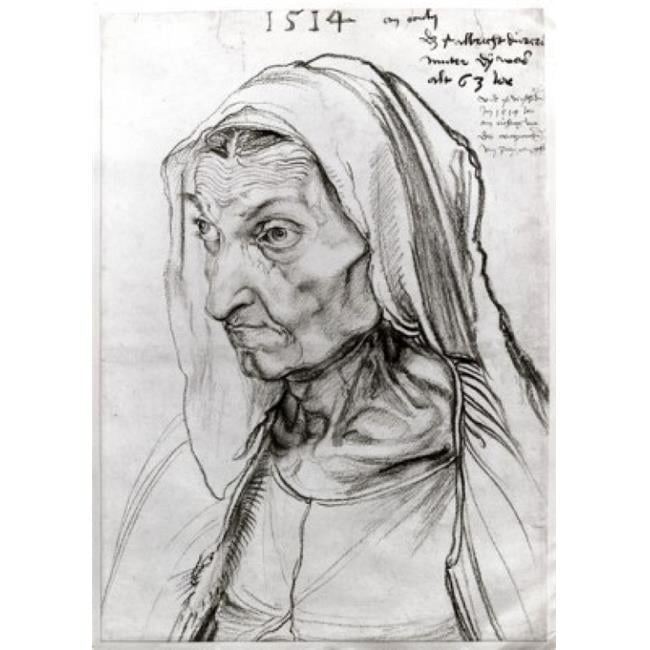 Portrait of the Artists Mother 1514 Albrecht Durer 1471-1528 German ...