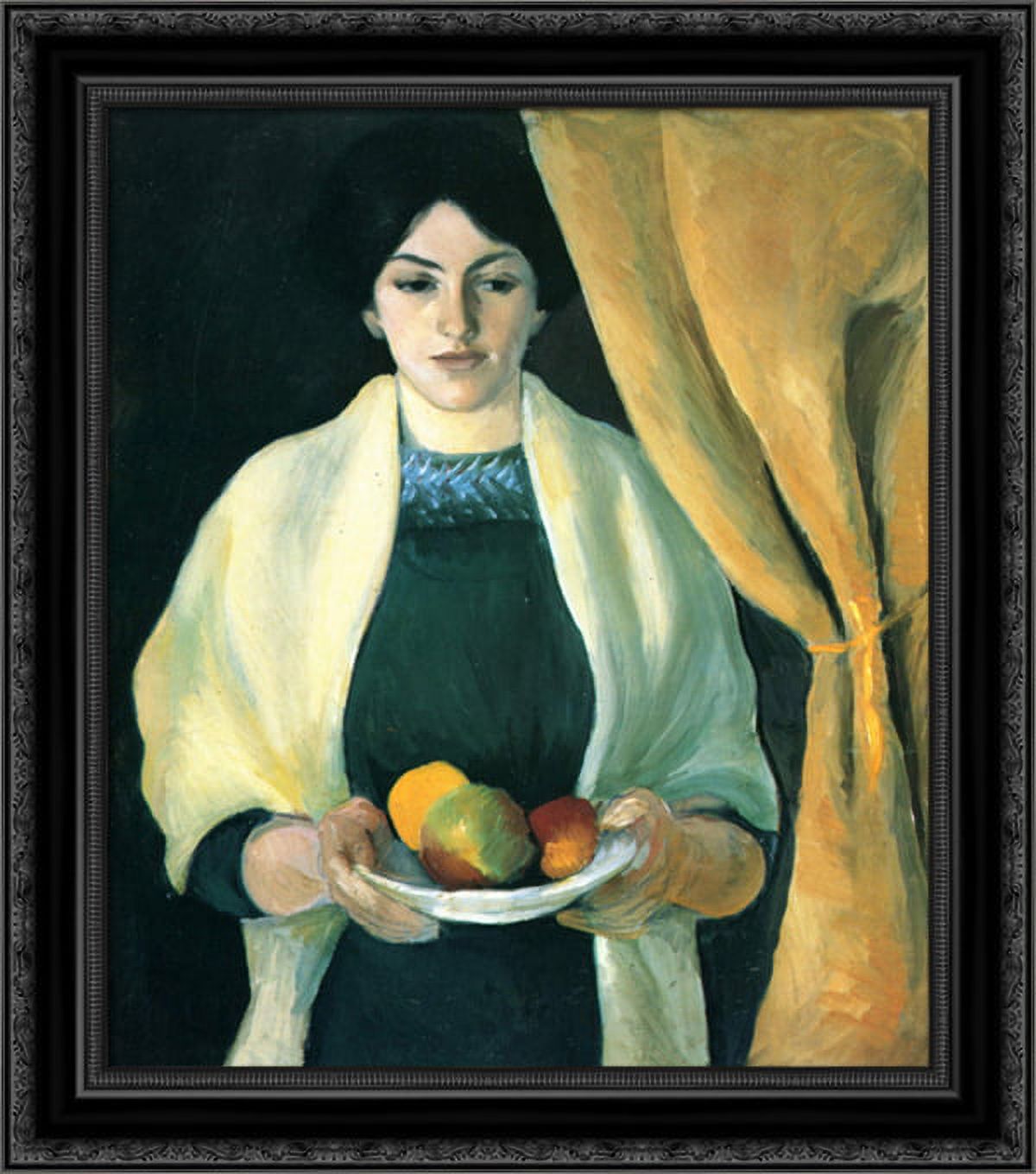 Portrait with apples (Portrait of the Artist's Wife) 20x20 Black Ornate ...