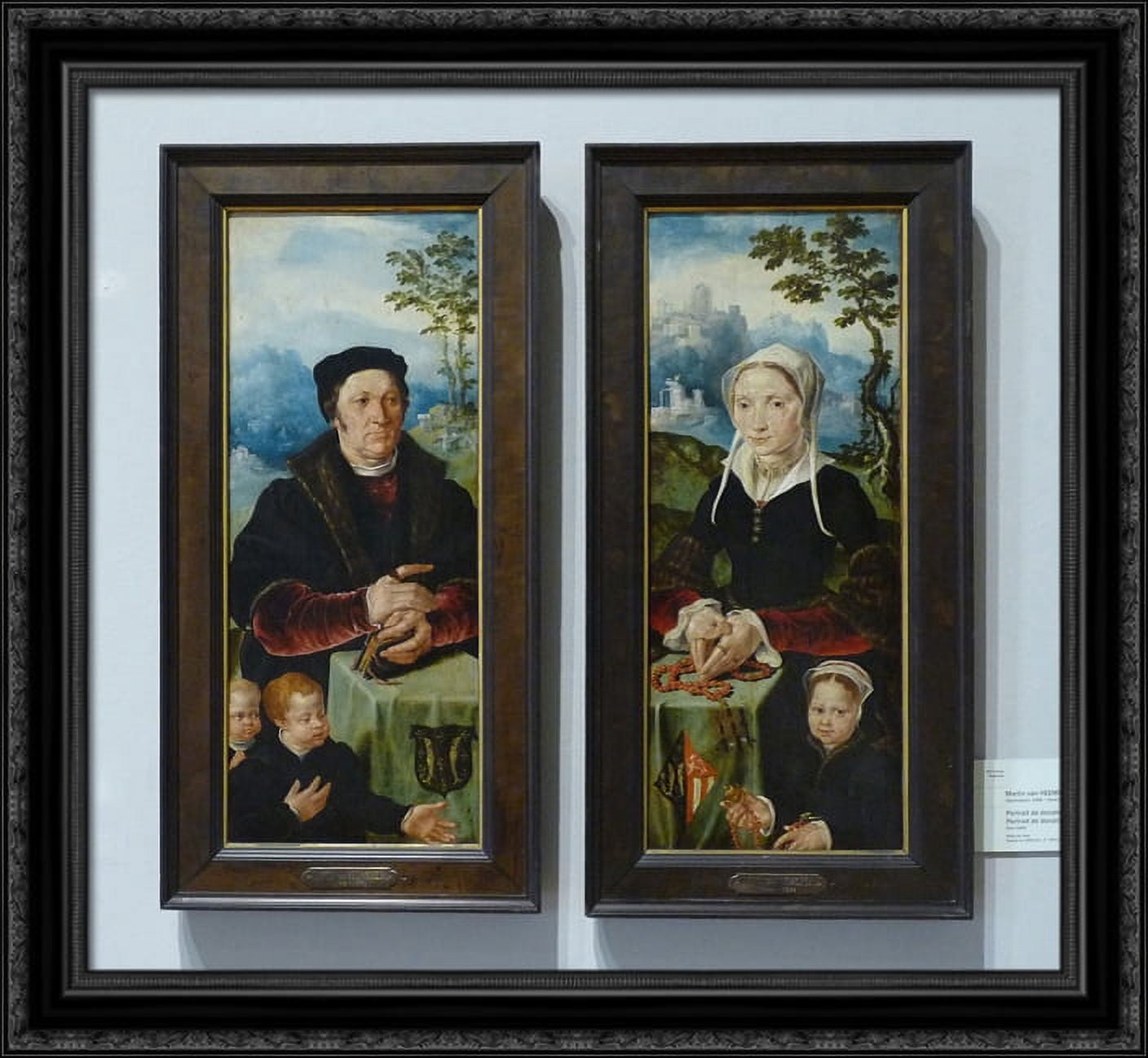 Portraits of donors 30x28 Large Black Ornate Wood Framed Canvas Art by ...
