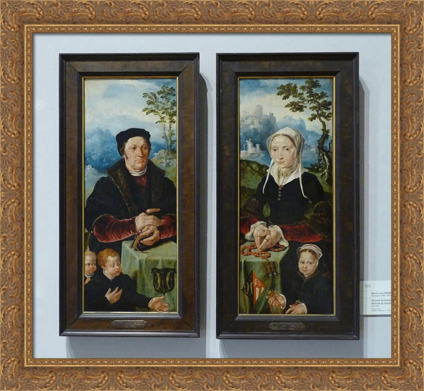 Portraits of donors 30x28 Large Gold Ornate Wood Framed Canvas Art by ...