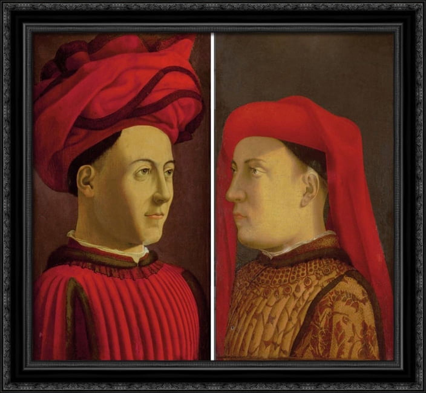 Portraits of two members of Medici family 32x28 Large Black Ornate Wood ...