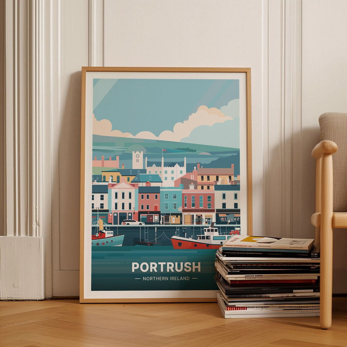 Portrush Travel Poster, Northern Ireland Wall Art, Gift For Travel ...