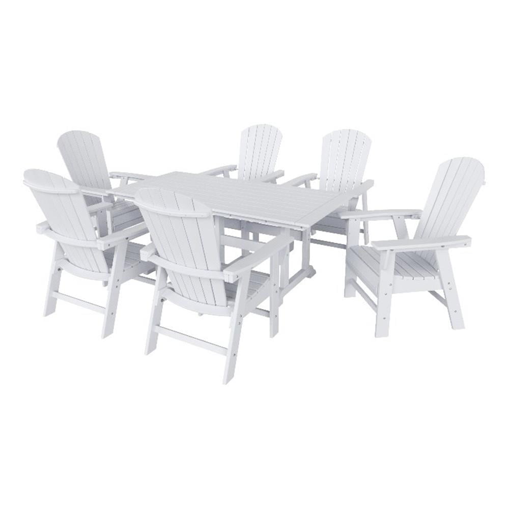 Portside 7-Piece Seashell Adirondack Dining Table Set - Walmart.com
