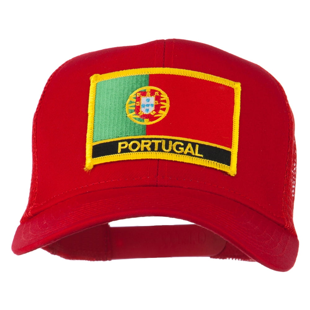 Portugal Country Patched Mesh Back Cap - Red OSFM - Walmart.com