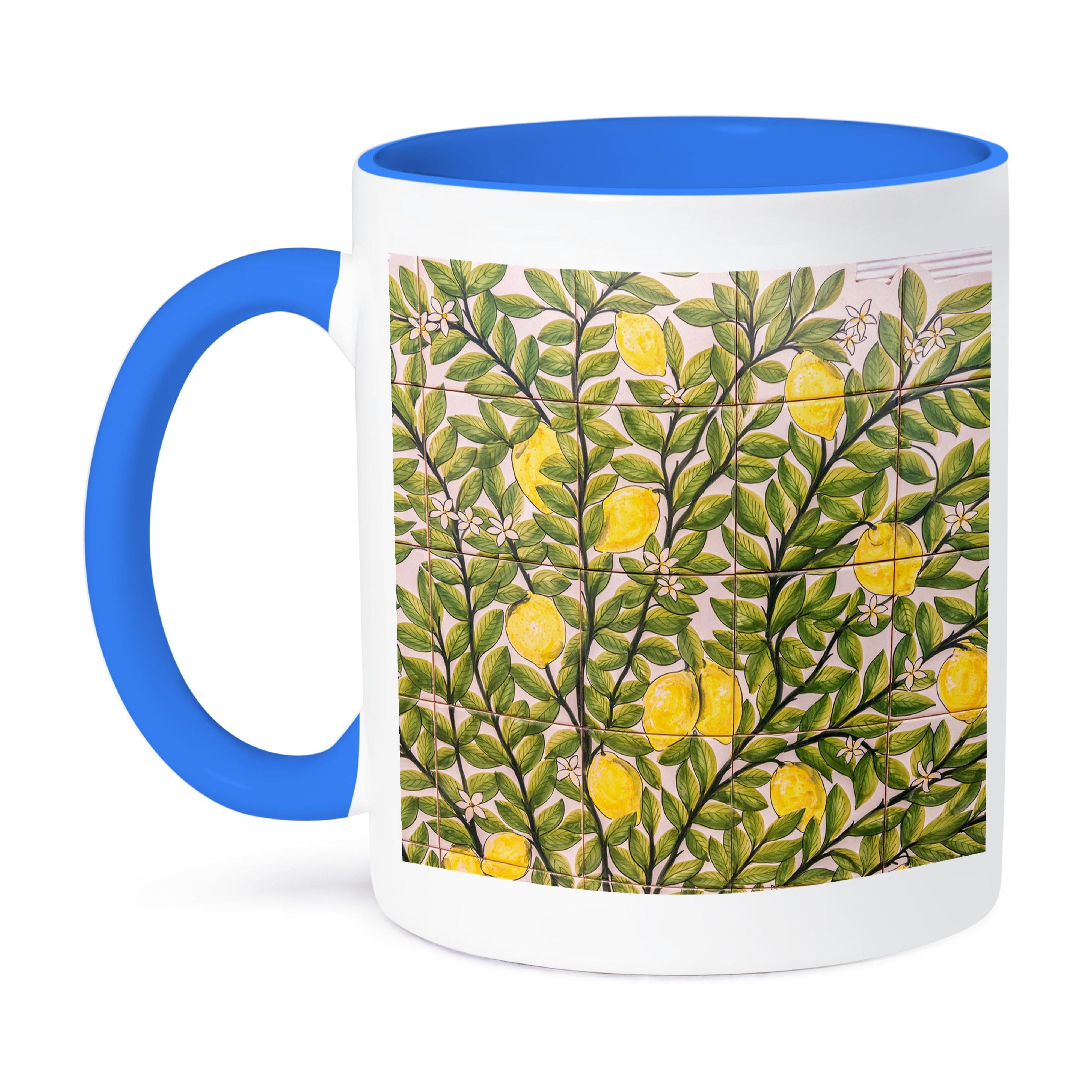 Portugal, Evora, Hand Painted Ceramic Tile Mural, 11oz Two-Tone Blue ...