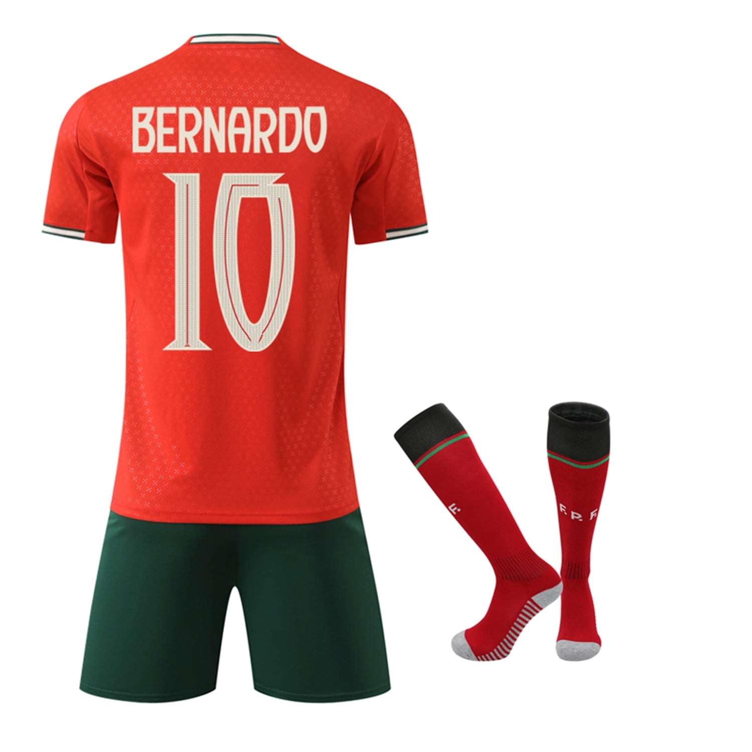 Portugal Home 2025 Authentic #10 Bernardo Jersey Kit - Walmart.com