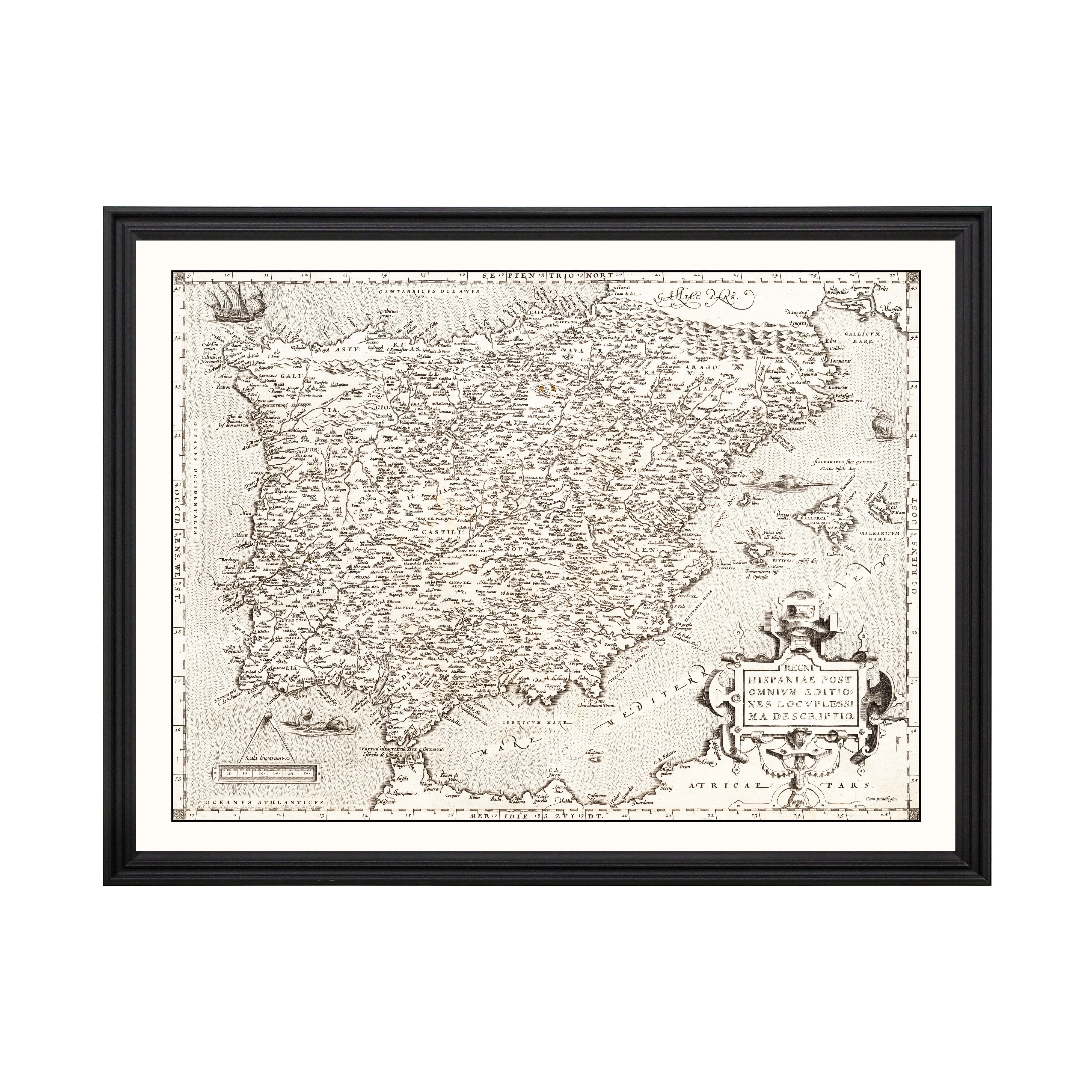 Portugal Map, 1570 Vintage Map of Portugal History Wall Decor Gift, Old ...