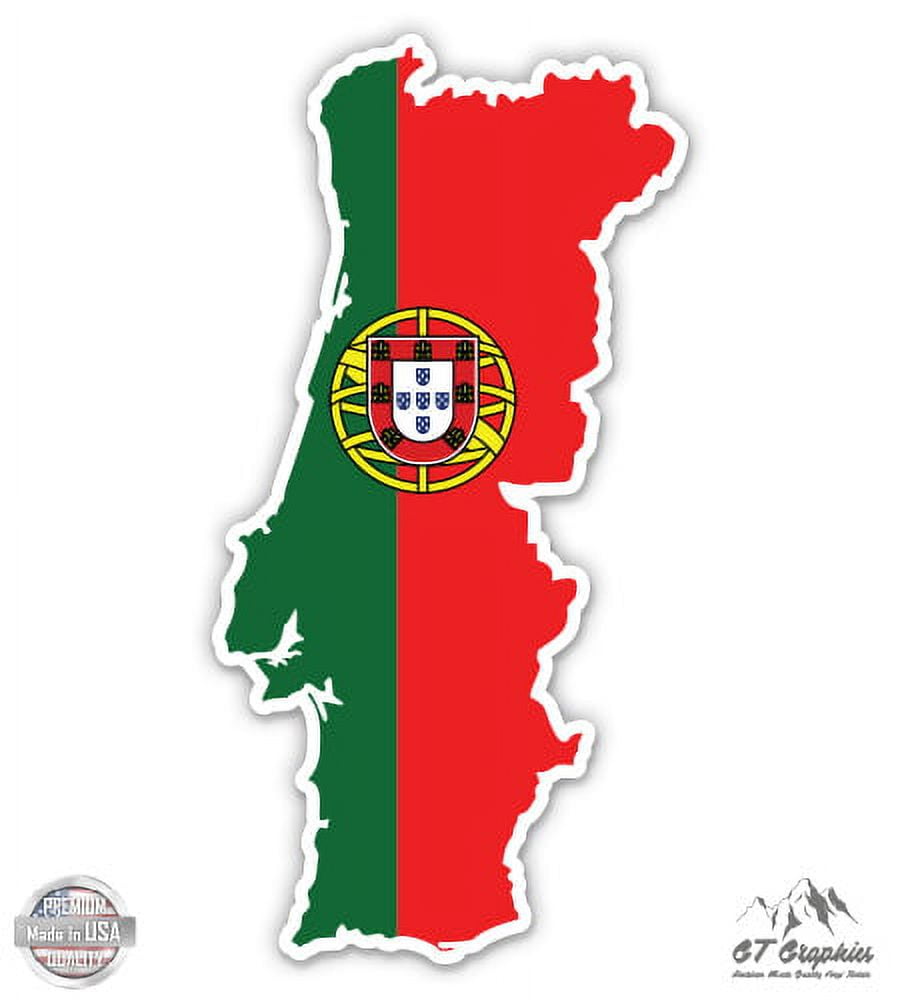Portugal Map Flag Country Shape - 8" Vinyl Sticker - For Car Laptop I ...