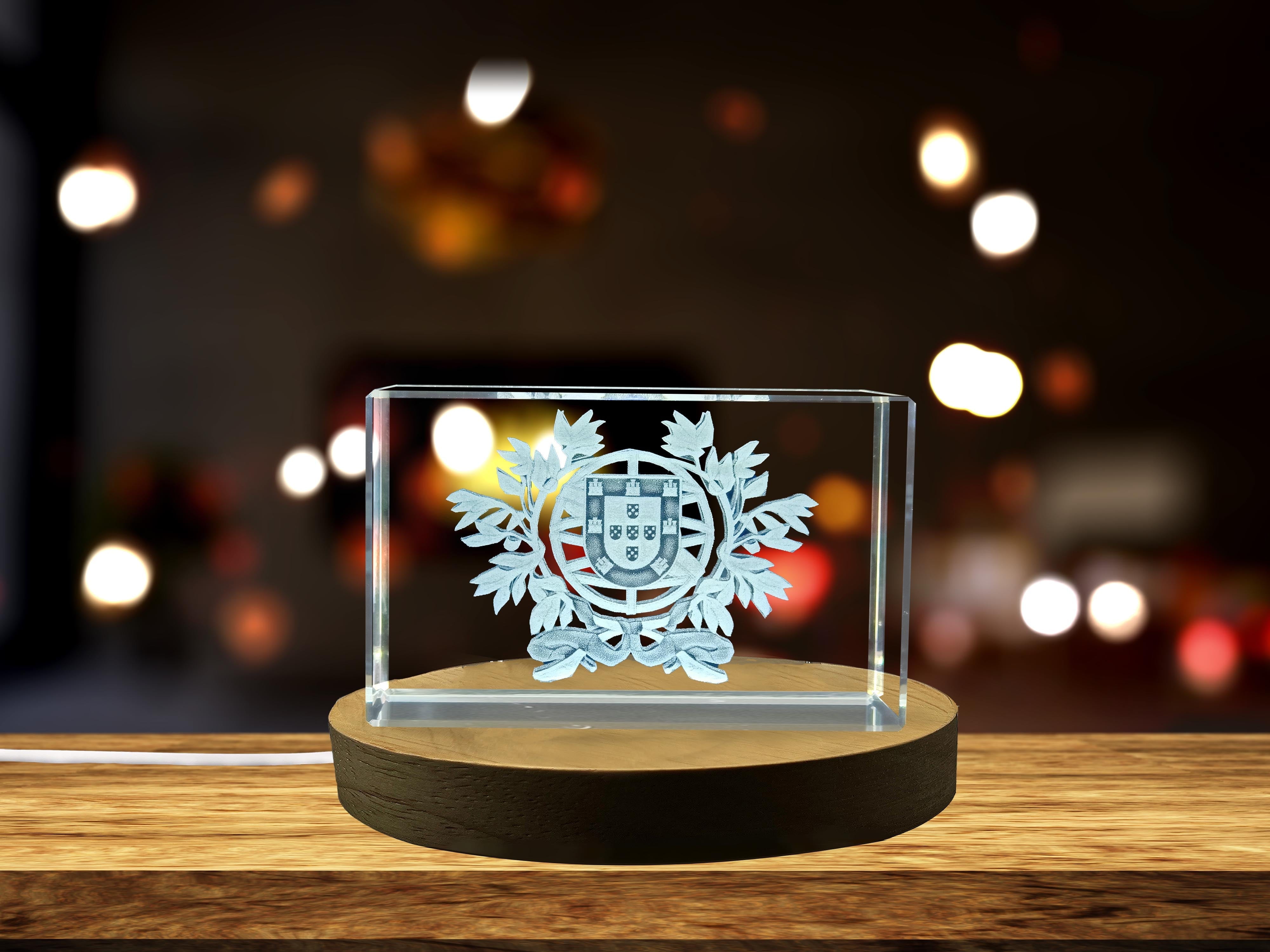 Portugal National Emblem 3D Engraved Crystal Gift - Walmart.com