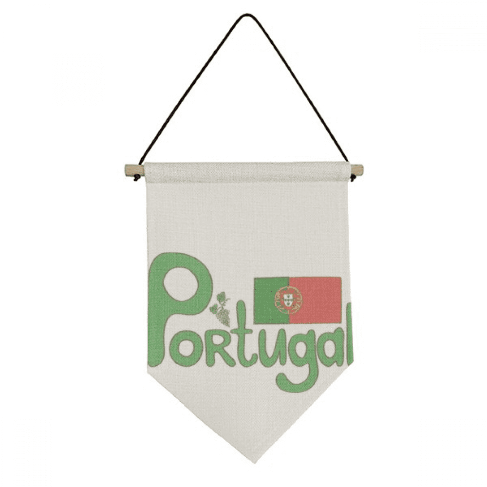 Portugal National Flag Green Pattern Canvas Flag Hanging Wall Art Decor ...