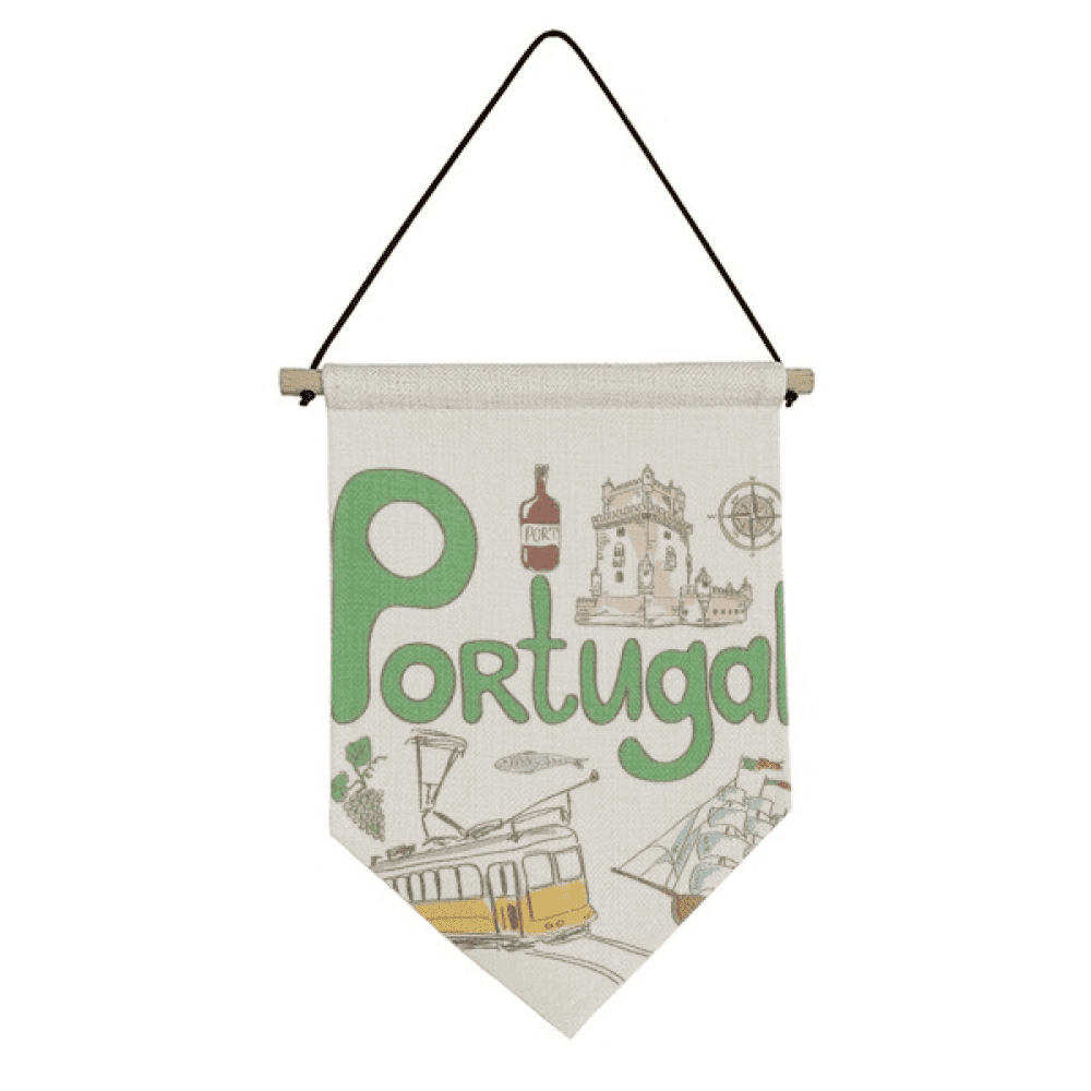 Portugal National symbol Landmark Pattern Canvas Flag Hanging Wall Art ...