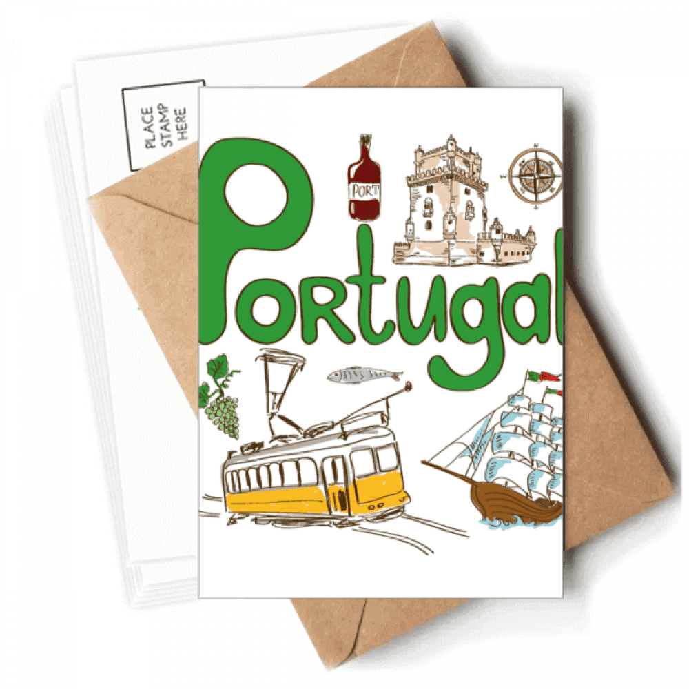 Portugal National symbol Landmark Pattern Postcards Envelopes Blank ...