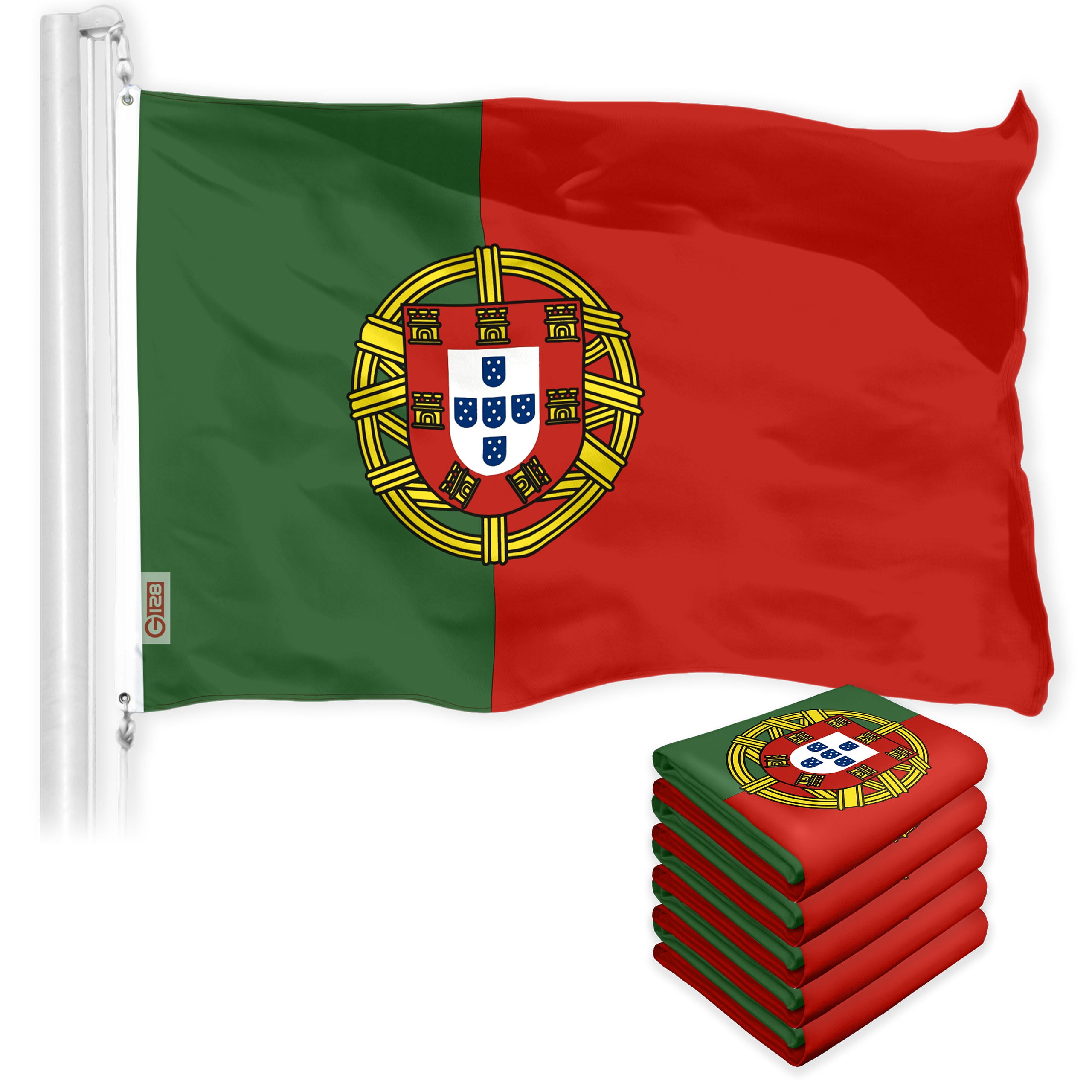 Portugal Portuguese Flag 3x5FT 5-Pack 150D Printed Polyester By G128 ...