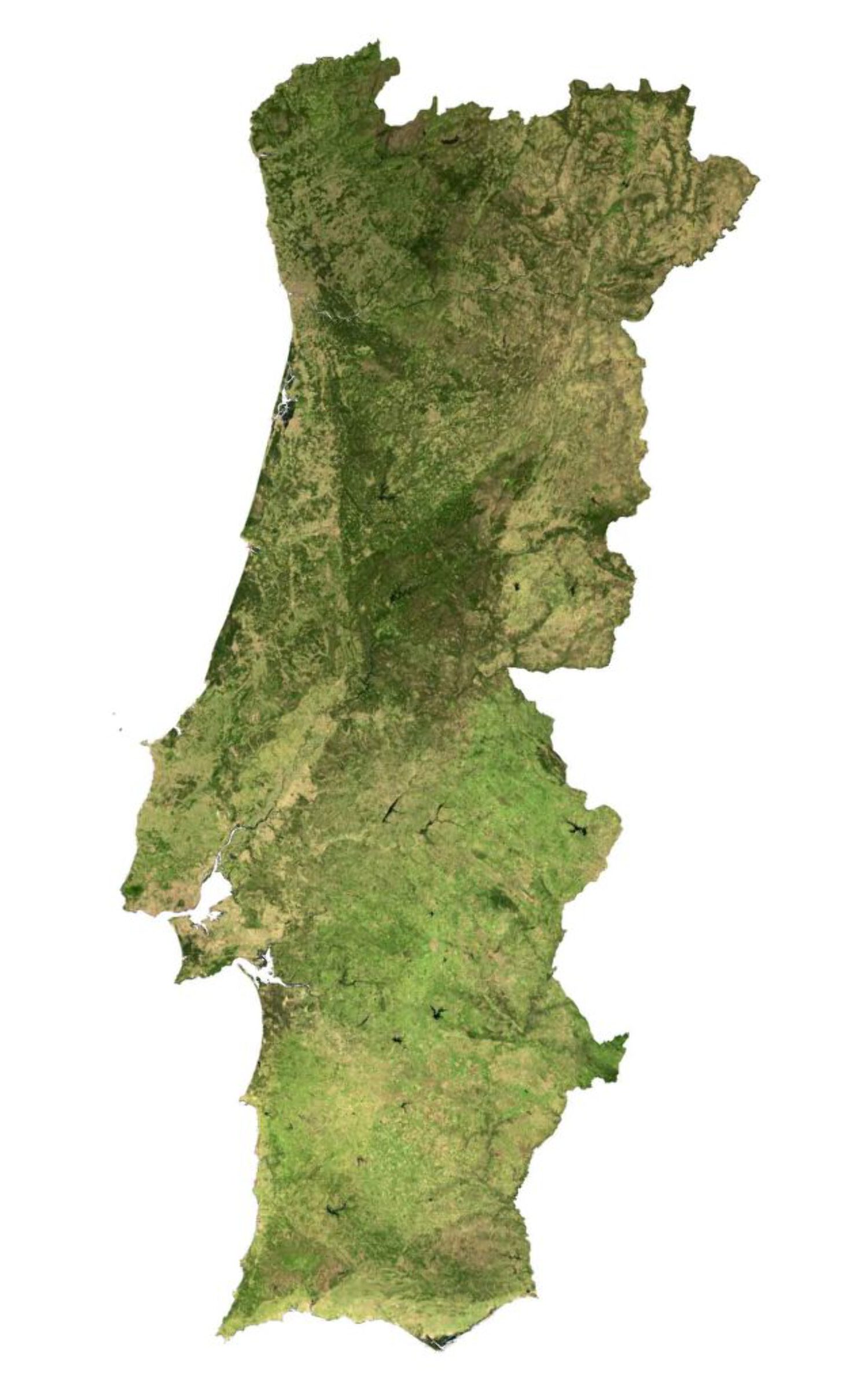 Portugal Satellite Map GLOSSY POSTER PICTURE PHOTO PRINT BANNER ...