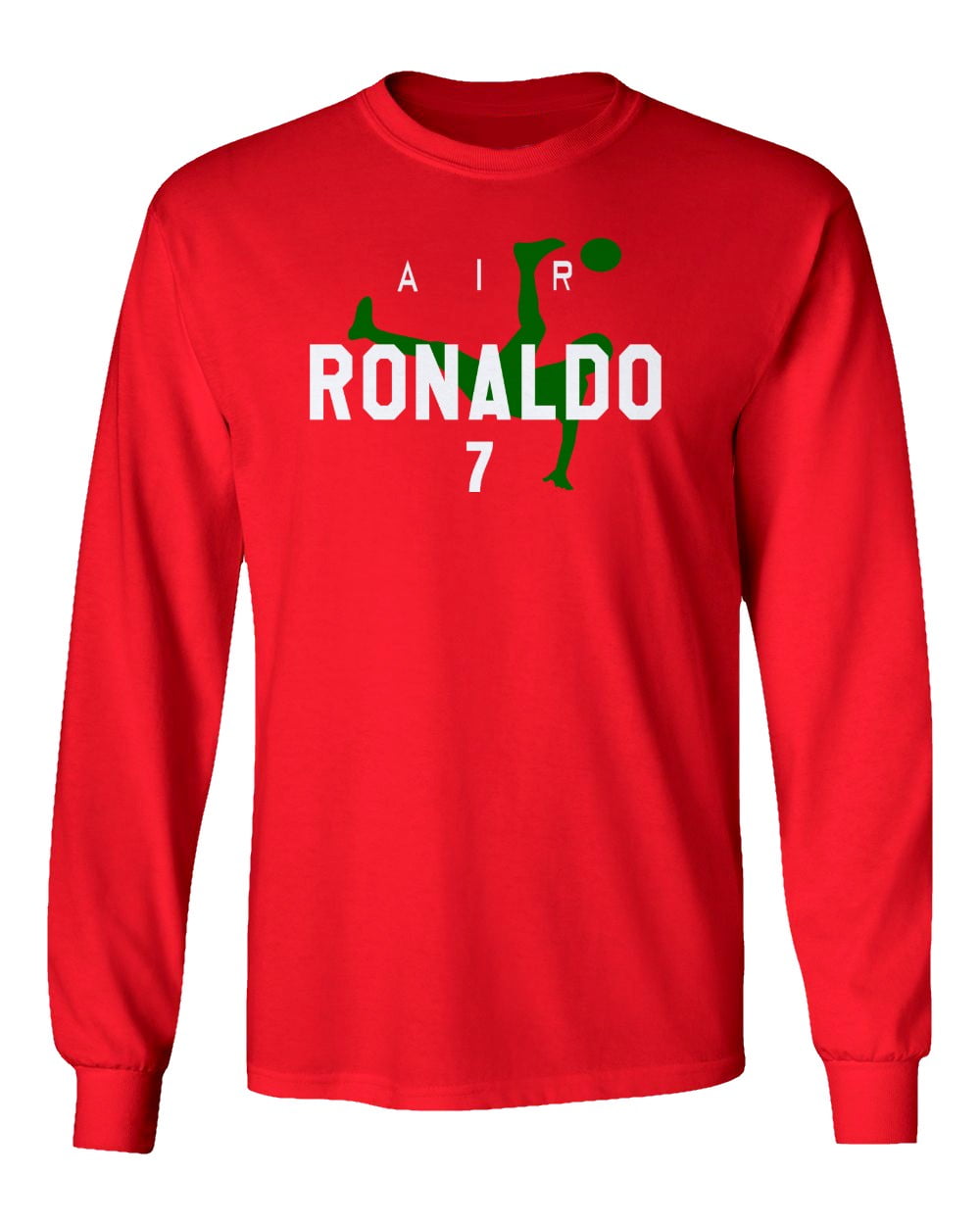 Portugal Soccer Player Air Ronaldo Unisex Long Sleeve T-Shirt (Red, 3X ...