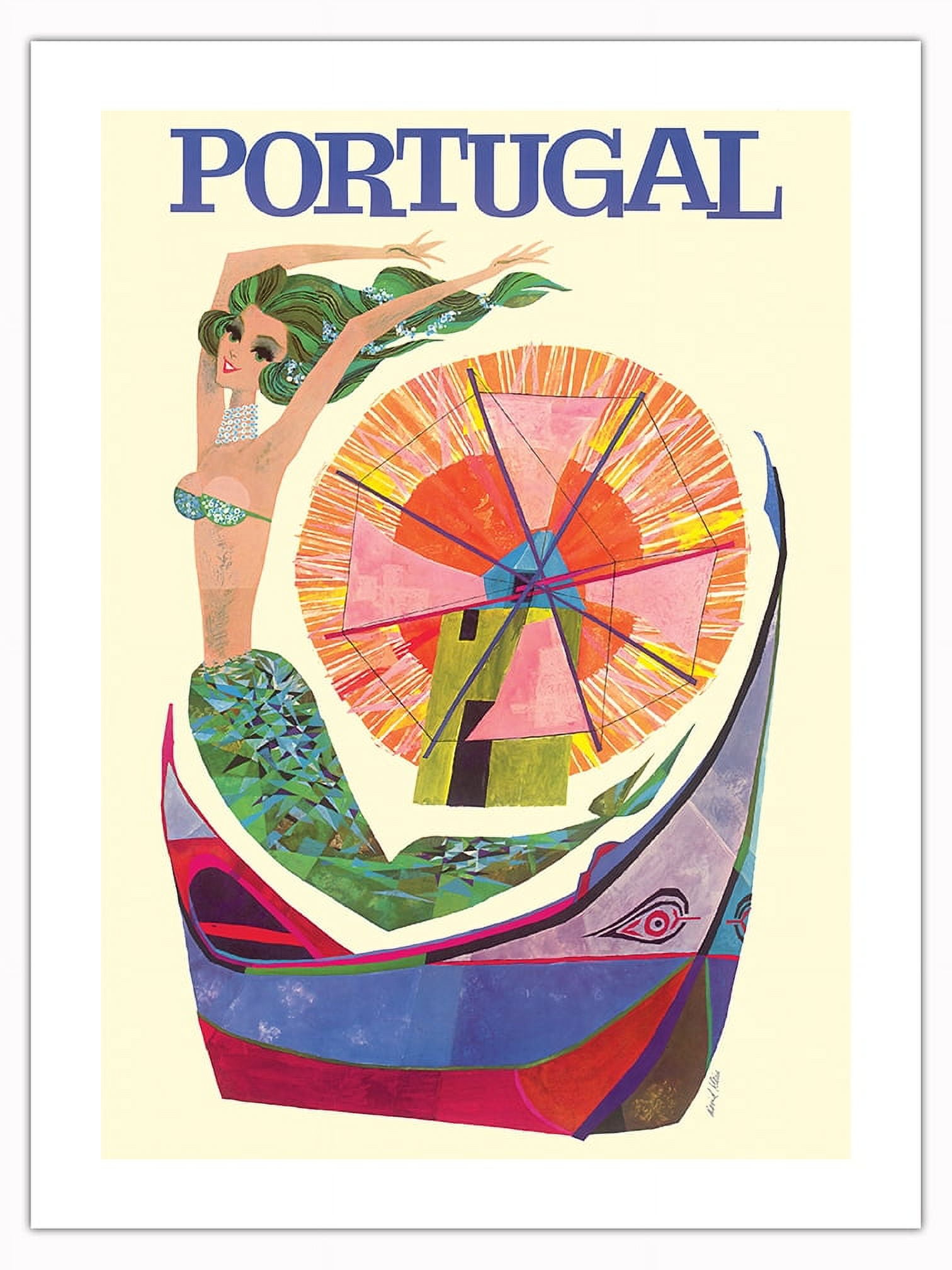 Portugal - Windmill Mother of the Waters (Mae das Aguas) - Vintage ...