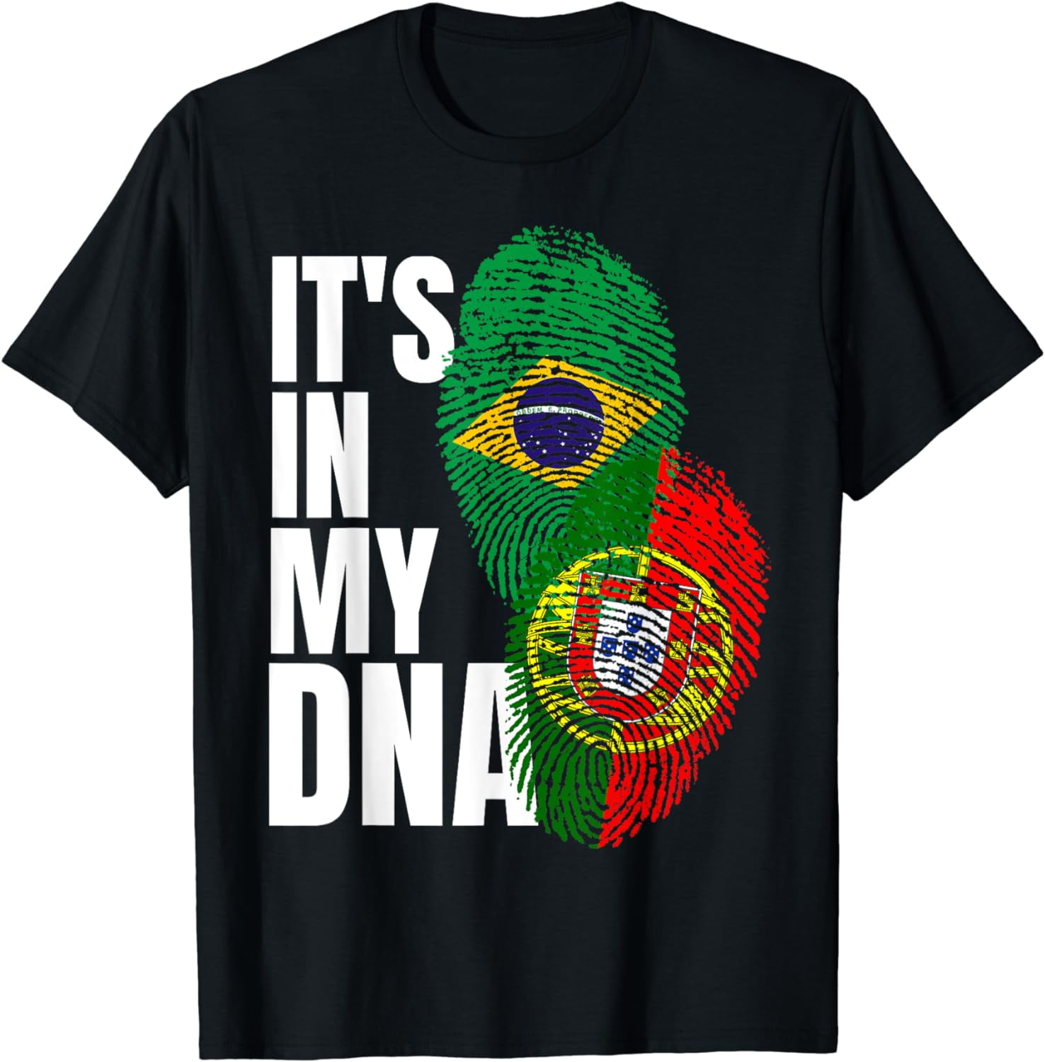 Portuguese And Brazilian Mix DNA Flag Heritage T-Shirt - Walmart.com