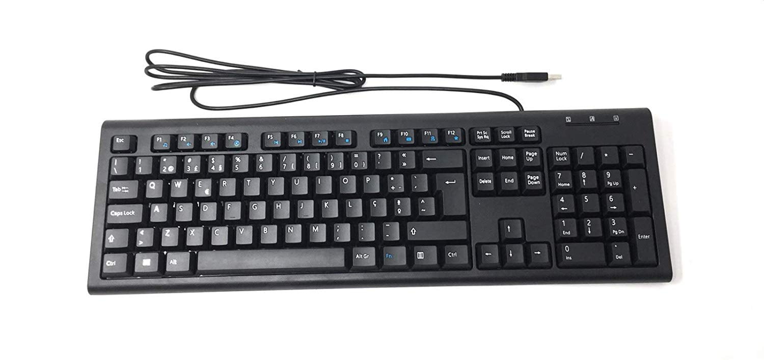 Portuguese European Language Black USB Wired Keyboard For PC ...