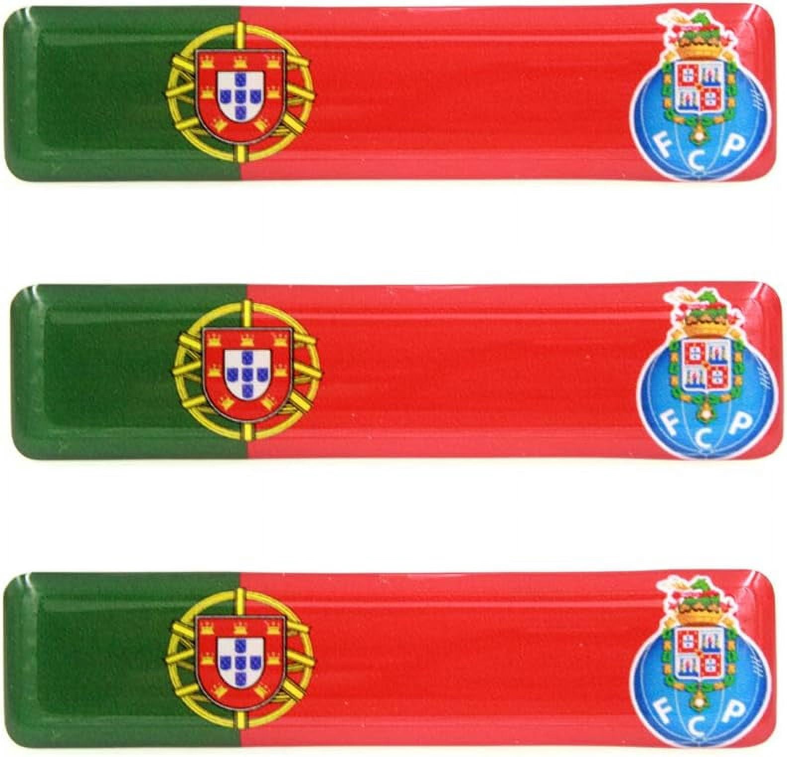 Portuguese Flag with FC Porto Emblem Resin Domed 3D Decal Car Sticker ...