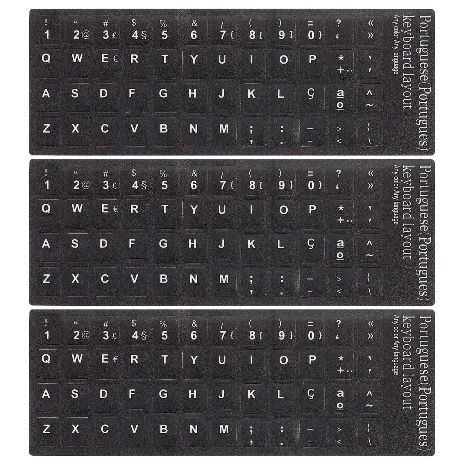 Portuguese Keyboard Stickers PC Keyboard Sticker Black Background with ...