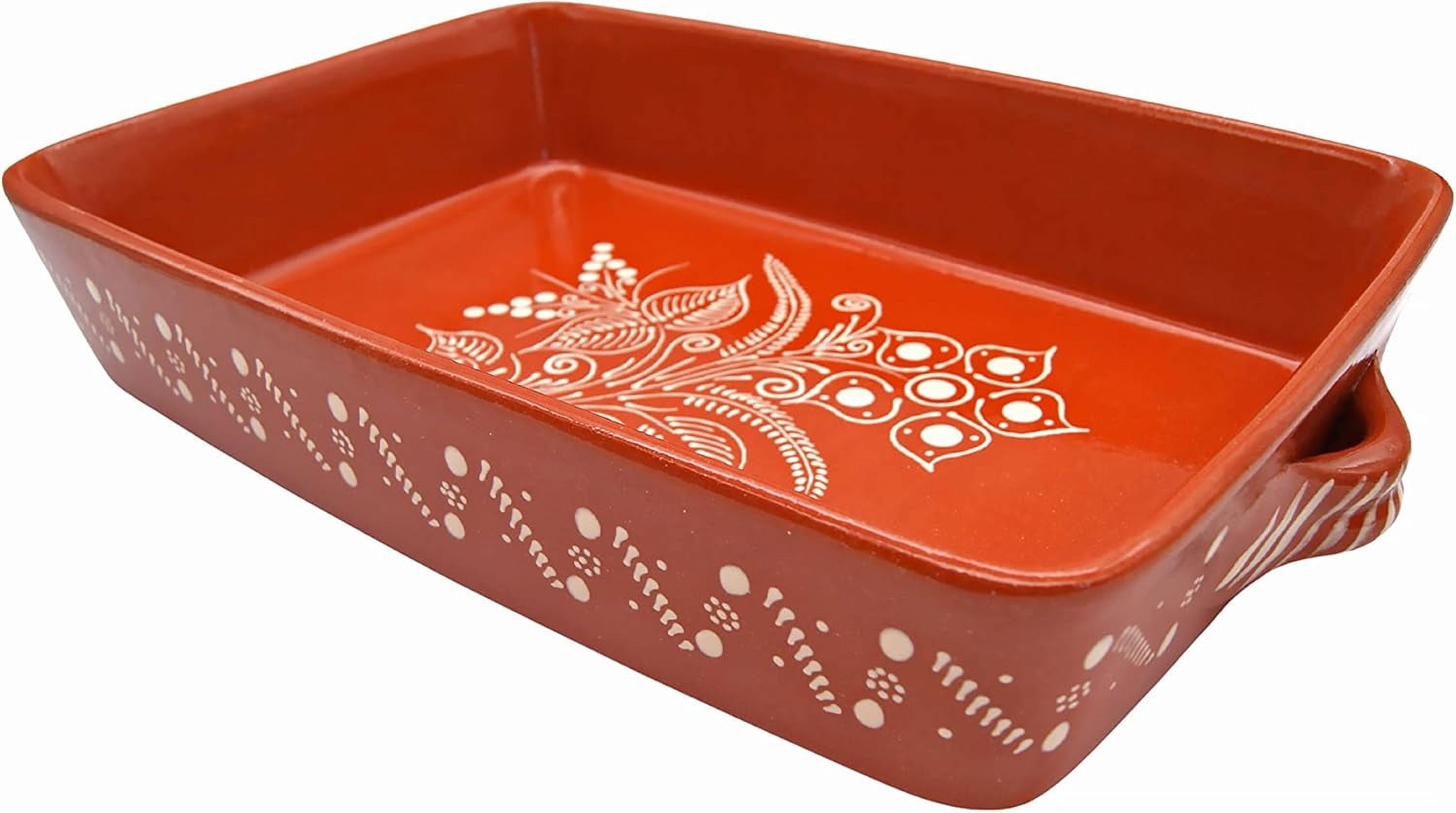 Portuguese Pottery Terracotta Rectangular Clay Baking Pan for Oven ...
