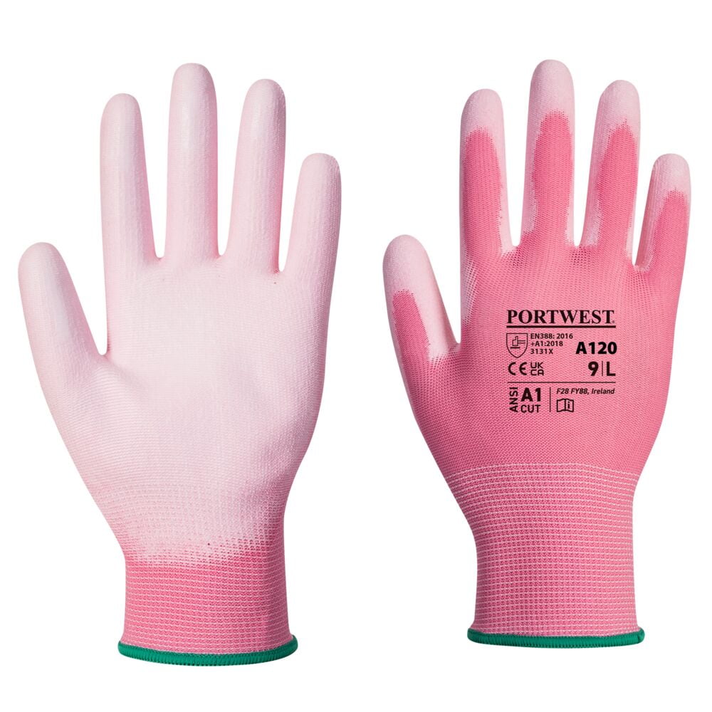 Portwest A120 Work Gloves PU Palm Dipped Abrasion and Tear Resistant ...