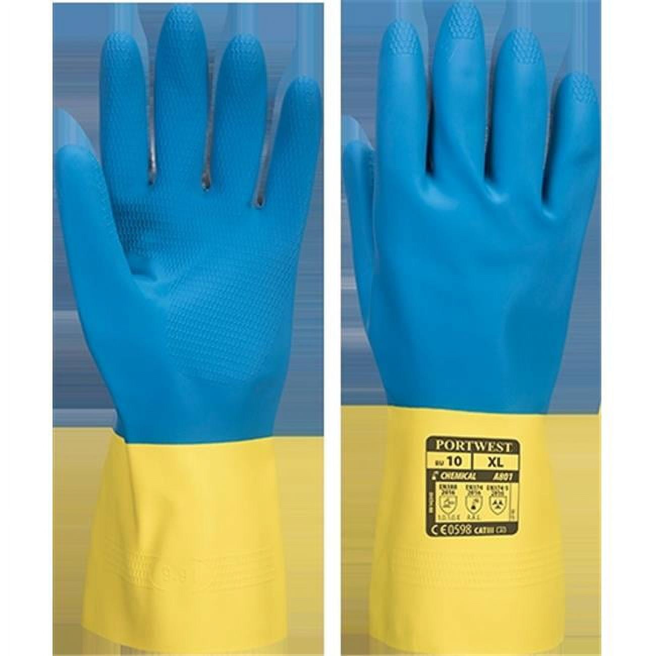Portwest A801 Double Dipped Latex Gauntlet Yellow/Blue, Large - Walmart.com