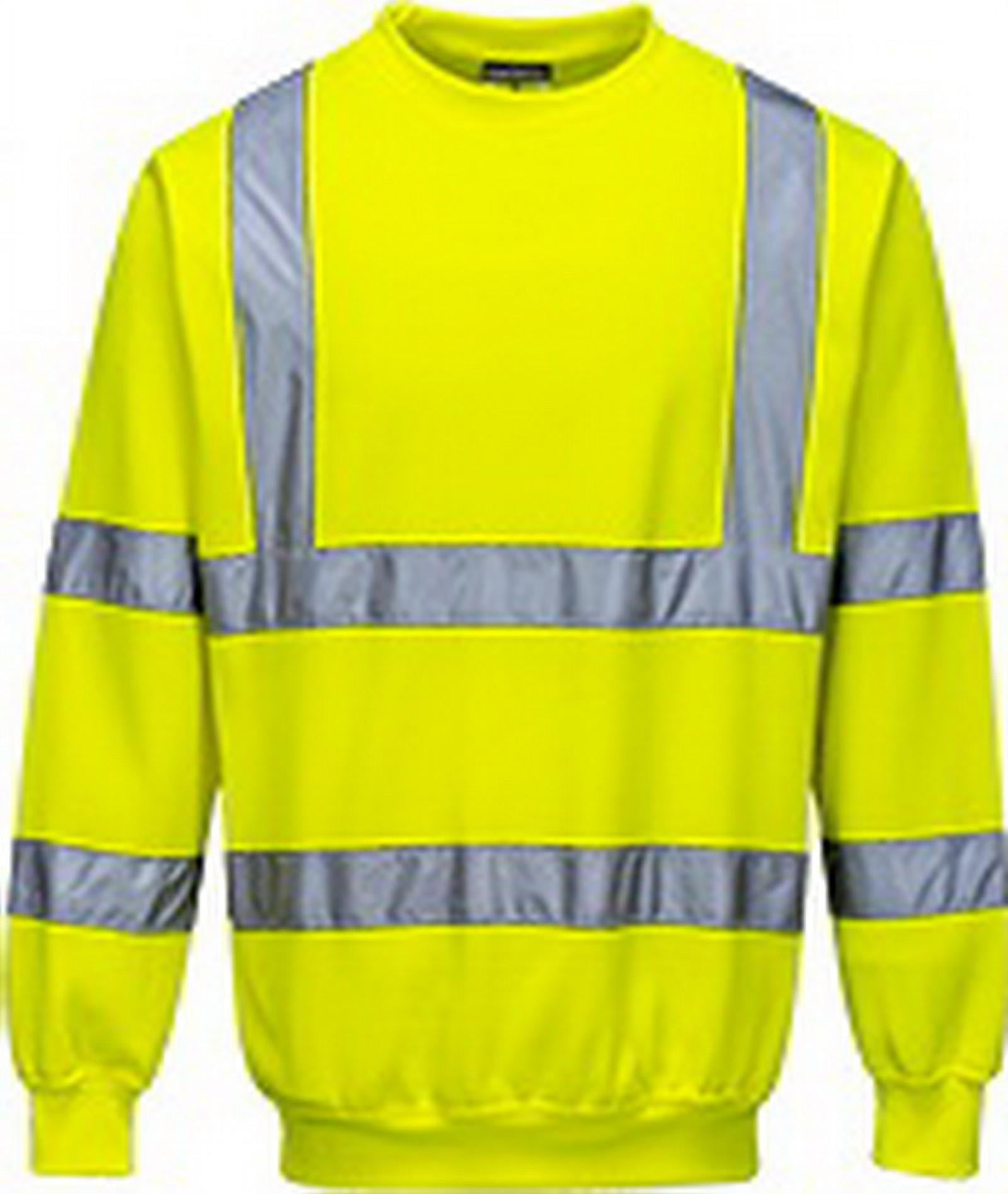 Portwest B303 High Visibility Reflective Sweatshirt Yellow, Medium ...